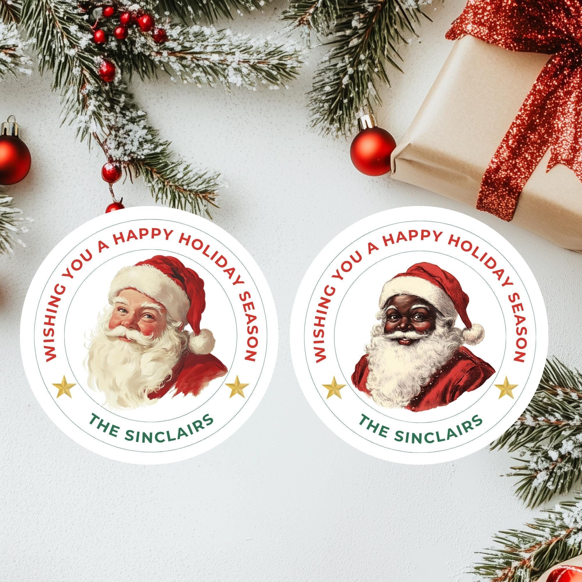 Christmas Family Stickers - Santa Stickers - Holiday Labels - Personal ...
